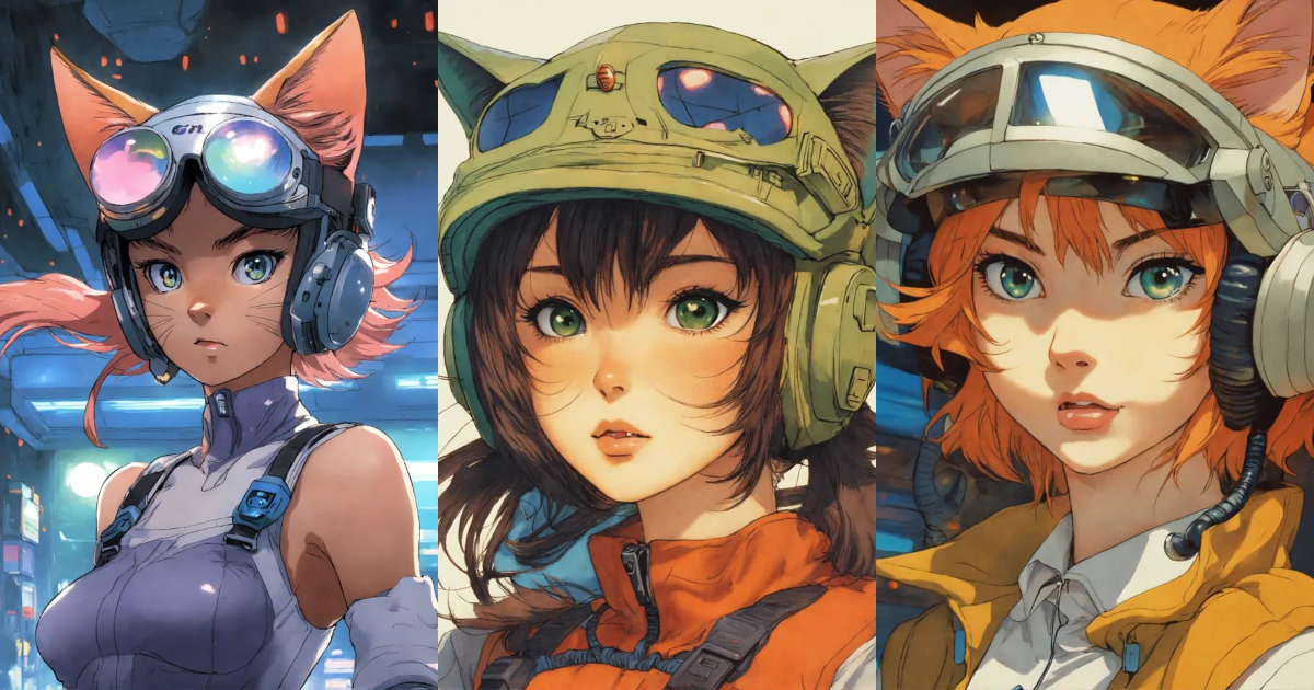 Lexica - 1990s anime sci-fi kooky cat female, full detailed eyes ...