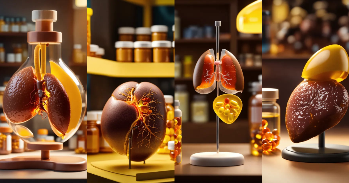 Lexica - Plastic 3d model of brown liver with gallbladder of a human ...