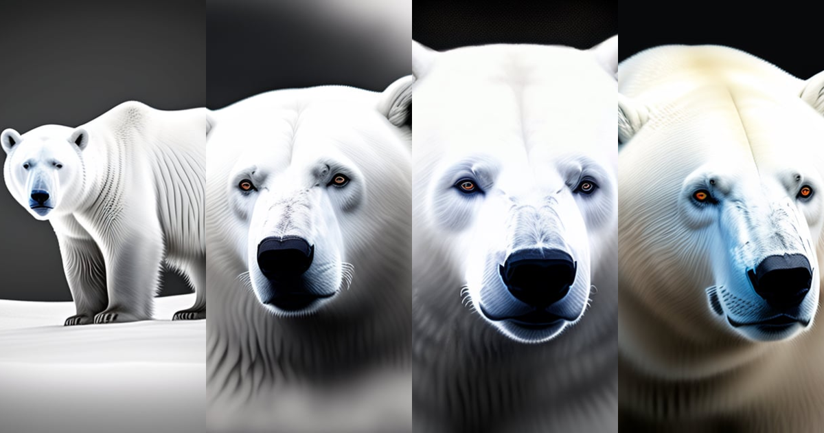 Lexica - Portrait of a polar bear for newborn visual development, high ...