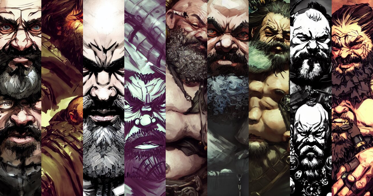 Lexica - Portrait of a crazy dwarf with poison flasks. in style of yoji ...