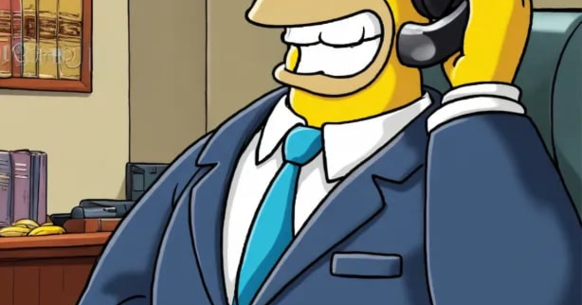 Lexica - Lawyer from the Simpsons cartoon laughing and talking on the ...