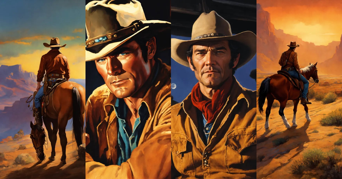 Lexica - Paint a vivid scene where the iconic cowboy, Tex Willer, now ...