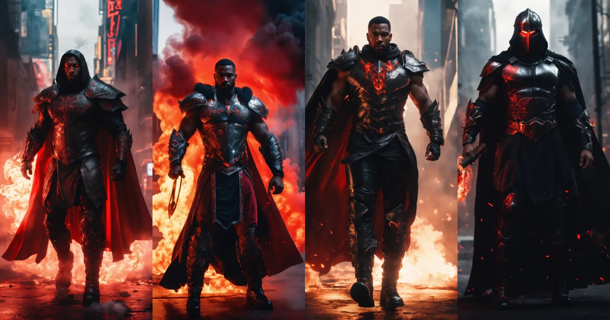 Lexica - Full body of an evil Handsome black man with short hair ...