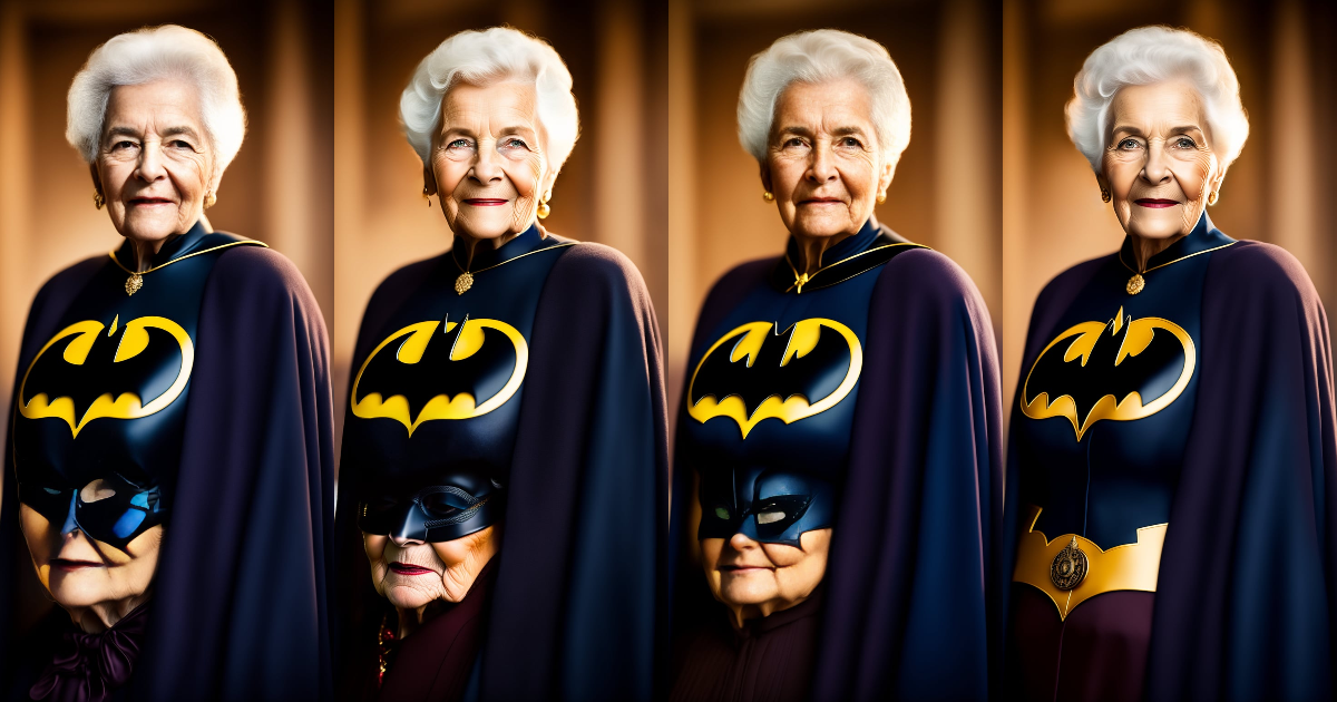 Lexica - Portrait from the waist up of an elderly grandmother dressed ...
