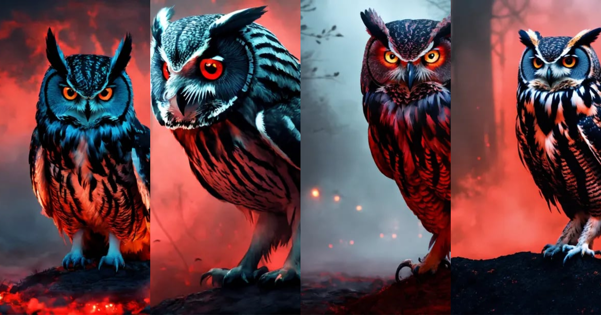 Lexica - Evil ferocious extraterrestrial predator owl in a lot of fog ...