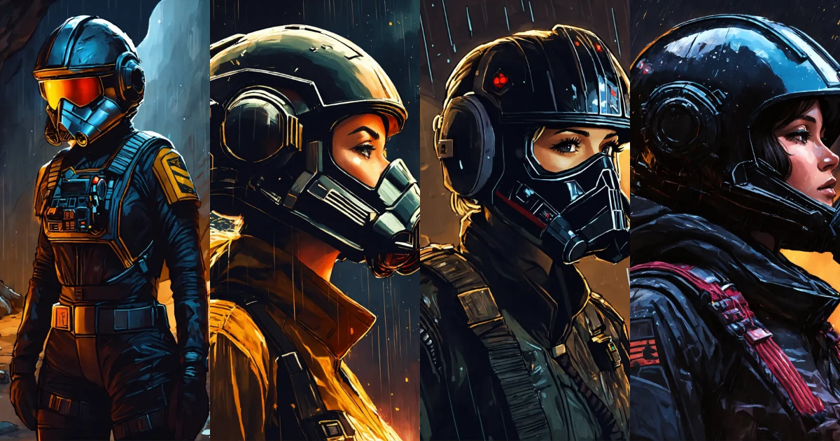 Lexica - Digital drawing of the side profile of a female TIE fighter ...