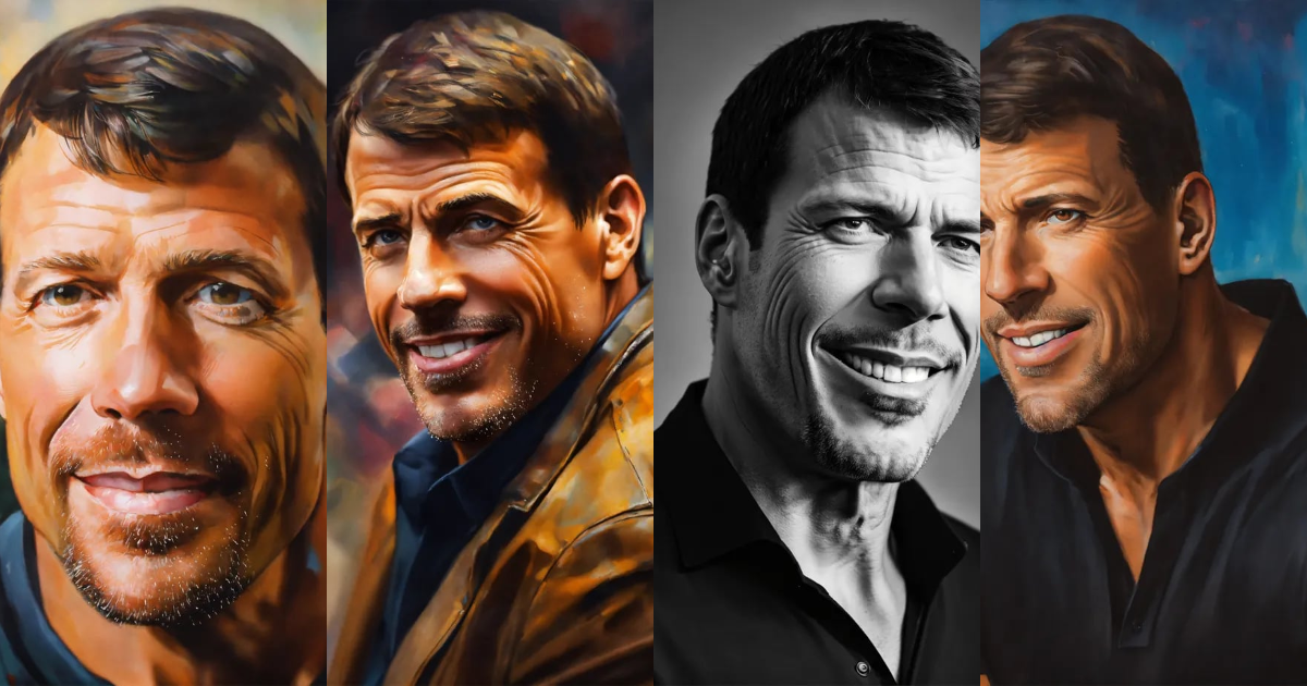 Lexica - Tony Robbins, Ganzkörperportrait