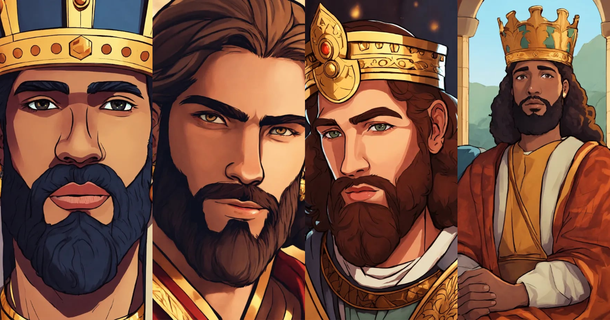 Lexica - 25 year old king josiah from the bible, 2d cartoon, face closeup