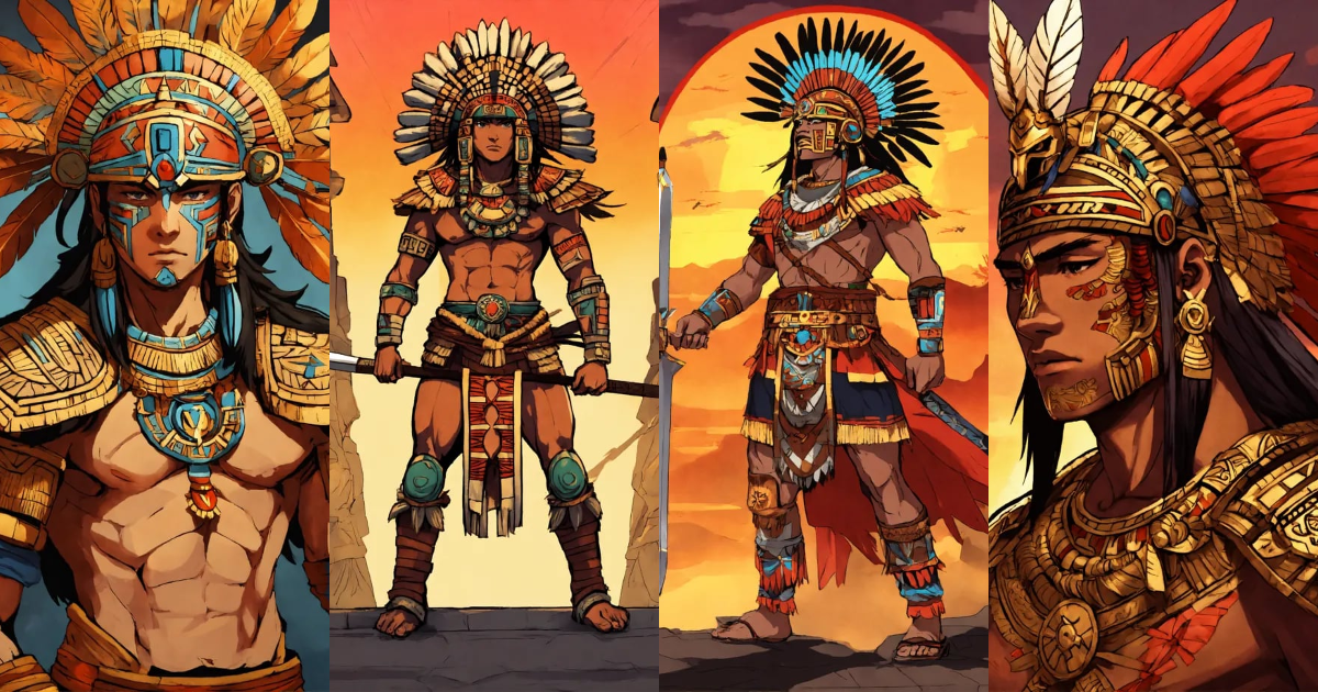 Lexica - Aztec Warrior, Anime style