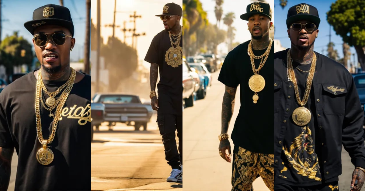 Lexica - Full body shot black battle rapper "Daylyt" walking in the ...