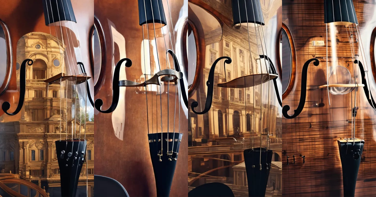 Lexica - A photorealistic closeup view of inside a transparent cello ...