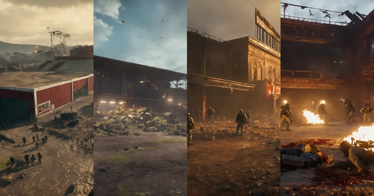 Lexica - Zombie hoard, call of duty warzone verdansk outside, a light ...