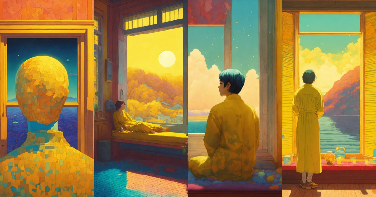 Lexica - A colorful vibrant closeup portrait of a floating body and ...