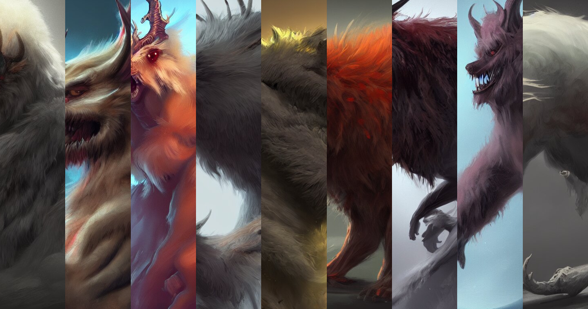 Lexica - A mythical creature covered in fur and spitting caustic acid ...