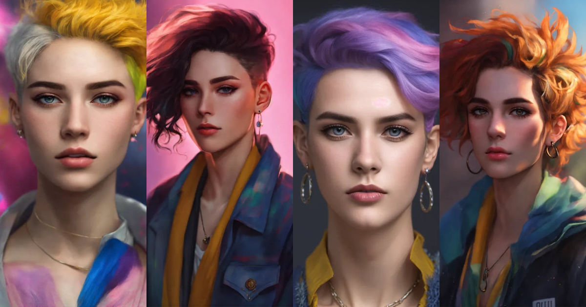 Lexica - Genderfluid character, portrait