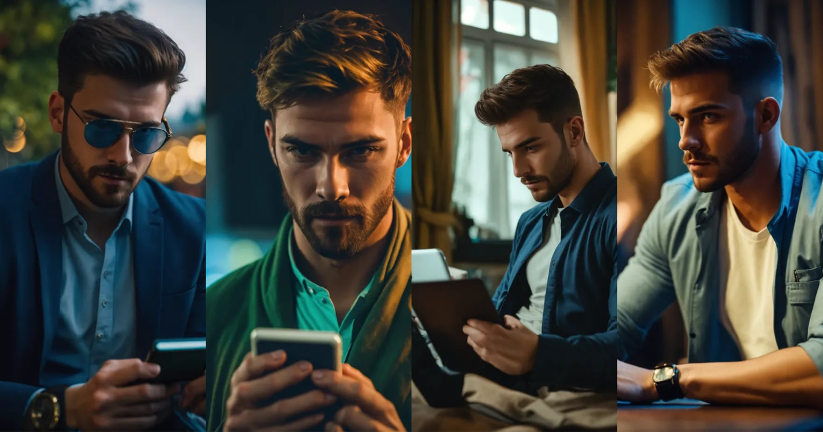 Lexica - Cinematic photo handsome, charming, stalker creep looking at ...