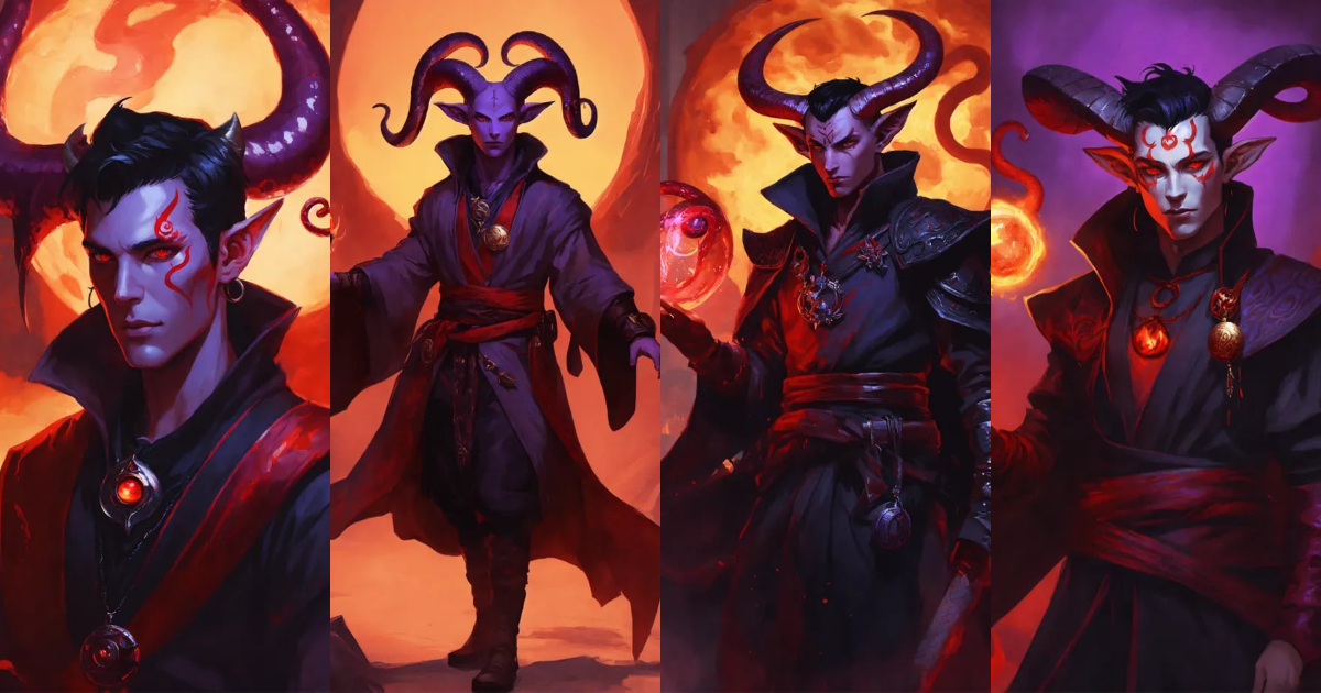 Lexica - A D&D Tiefling with pale red skin and red snake like eyes. He ...