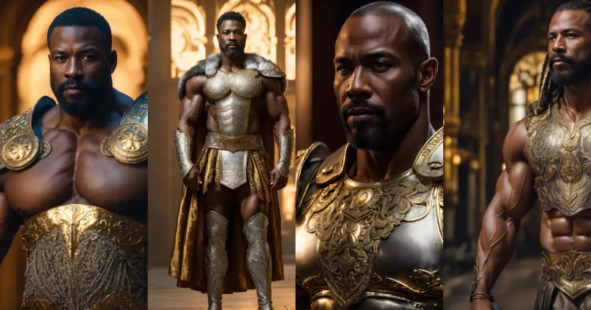 Lexica - Full body shot of a stunningly handsome middle age black ...