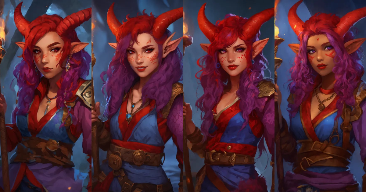 Lexica - A teifling from dnd 5th Edition with red curled horns and skin ...