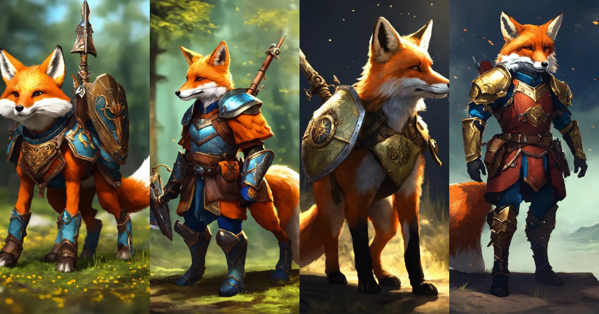 Lexica - A fox, concept art 4k, by Orion_12. Fox has barding on it. Fox ...