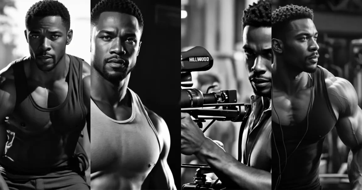 Lexica - Black and white illustration of male hollywood actor ...