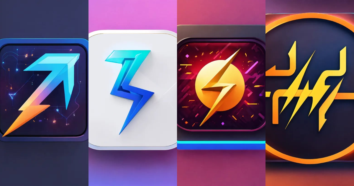 Lexica - Modern app icon for Ethernet configuration, stylized lightning ...