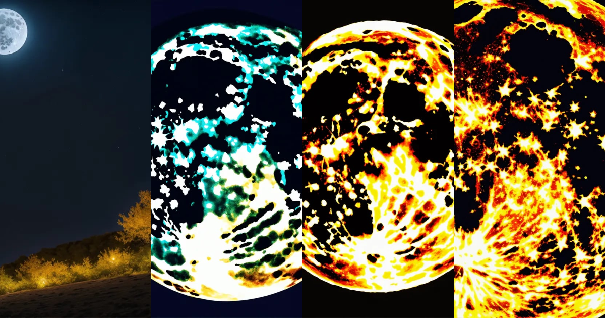 Lexica - Ultra zoomed image of a bright glowing luminiscent full Moon 8k