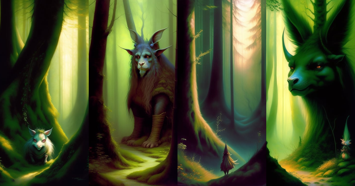 Lexica - Style of Brian Froud, trolls, painting, landscape, creepy ...