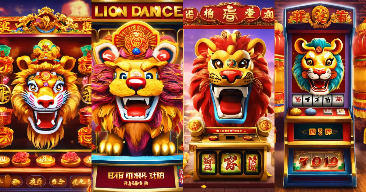 Lexica - 3D lion dance slot machine luck icon