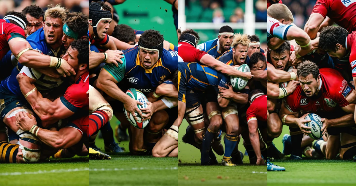 Lexica - Rugby The Fierce Scrummage A close-up image showing the ...