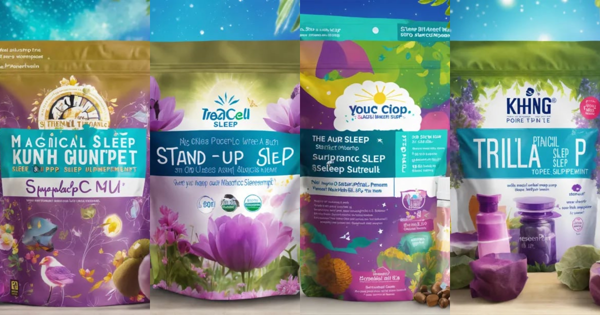 Lexica - Printed stand up pouch design for a magical sleep supplement