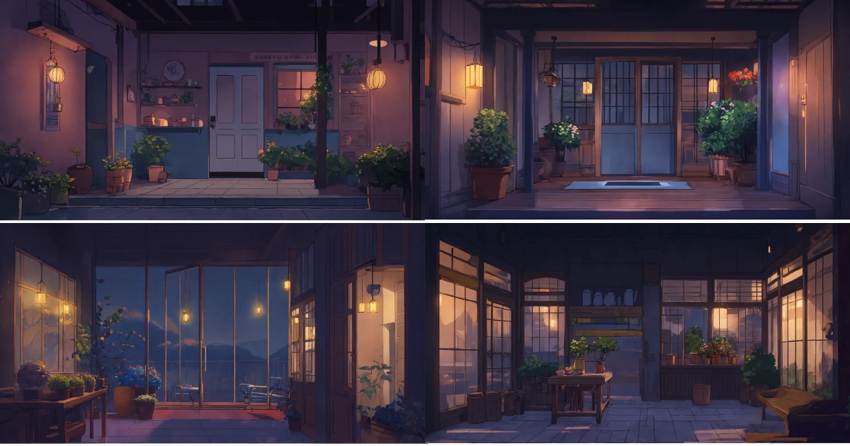 Lexica - In building flat outside area with front door decorated ...