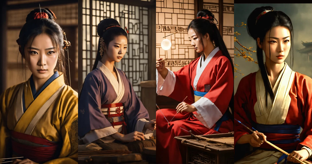 Lexica - Wuxia. Attractive female scholar, using acupuncture needles to ...