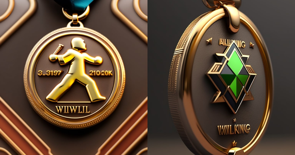 Lexica - Medal of walking 5k steps 3d 4k