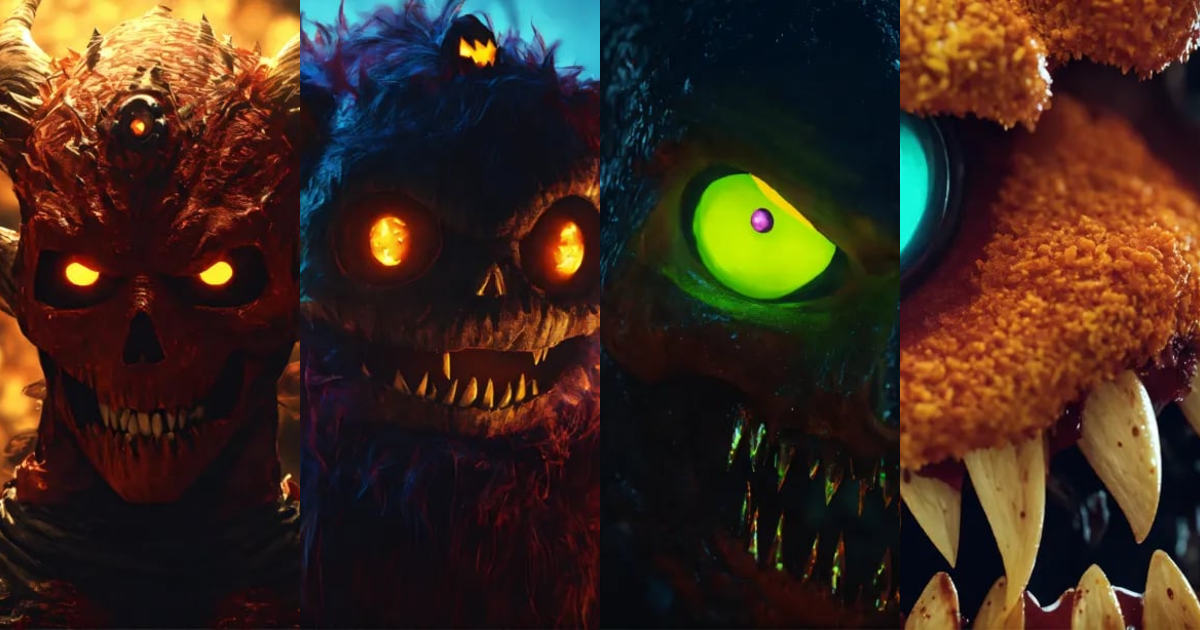 Lexica - Halloween monster, close up, 4k