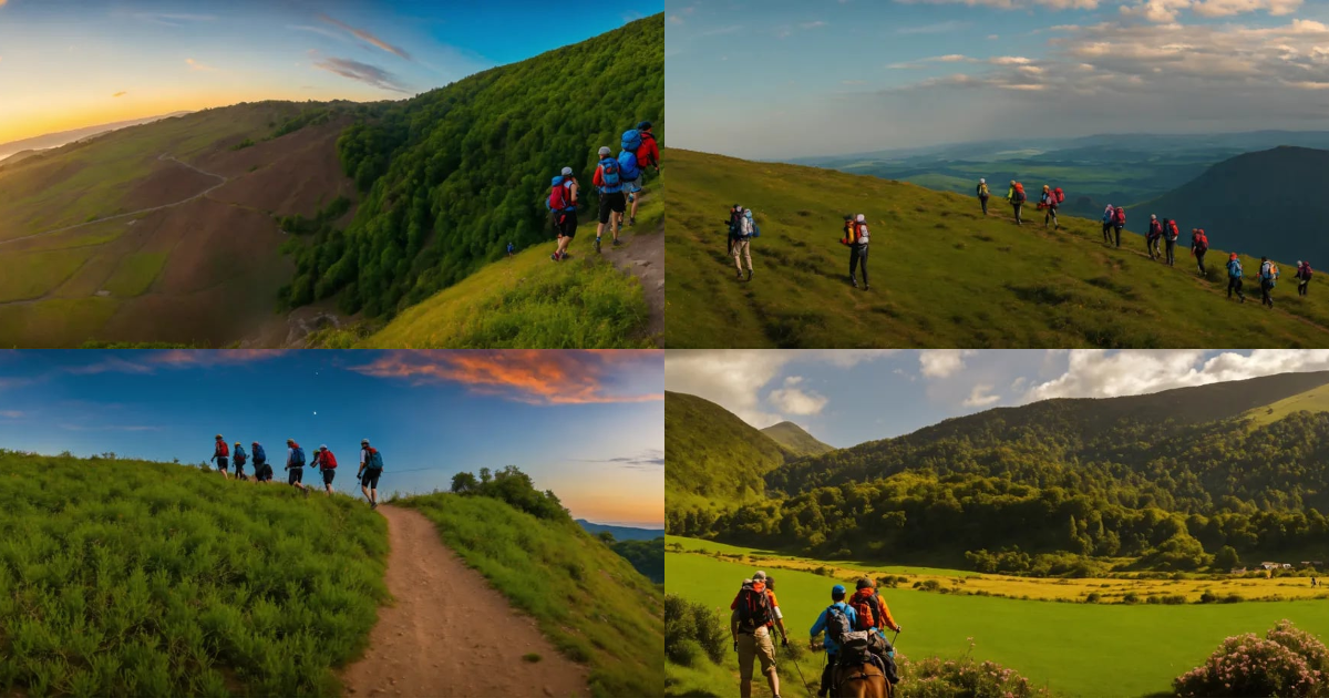 Lexica - A group of people navigating together in nature towards a ...