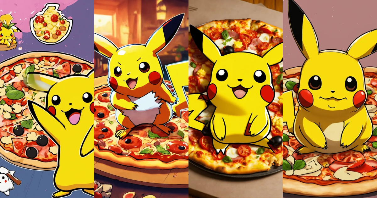 Lexica - A Pikachu Pokemon inspired Pizza, cartoonish, 4k