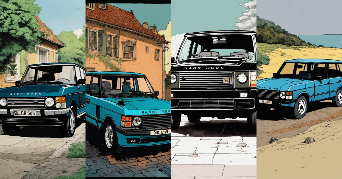 Lexica - Detailed pen and ink illustration of a modern Range Rover ...