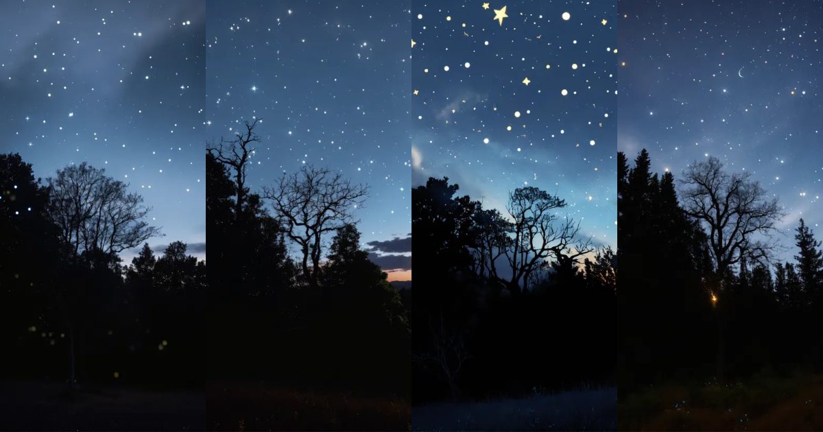 Lexica - Midnight blue night skies with constellations in the sky and ...