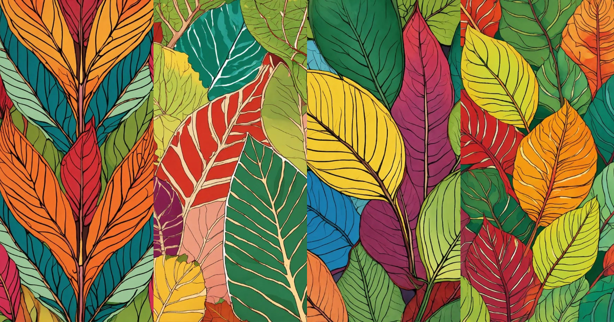 Lexica - Create a large leaf outline, divide it into sections and ...