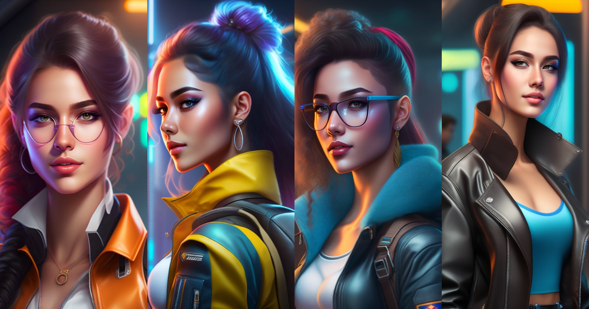 Lexica - Cyberpunk female college student, attractive and smart school ...