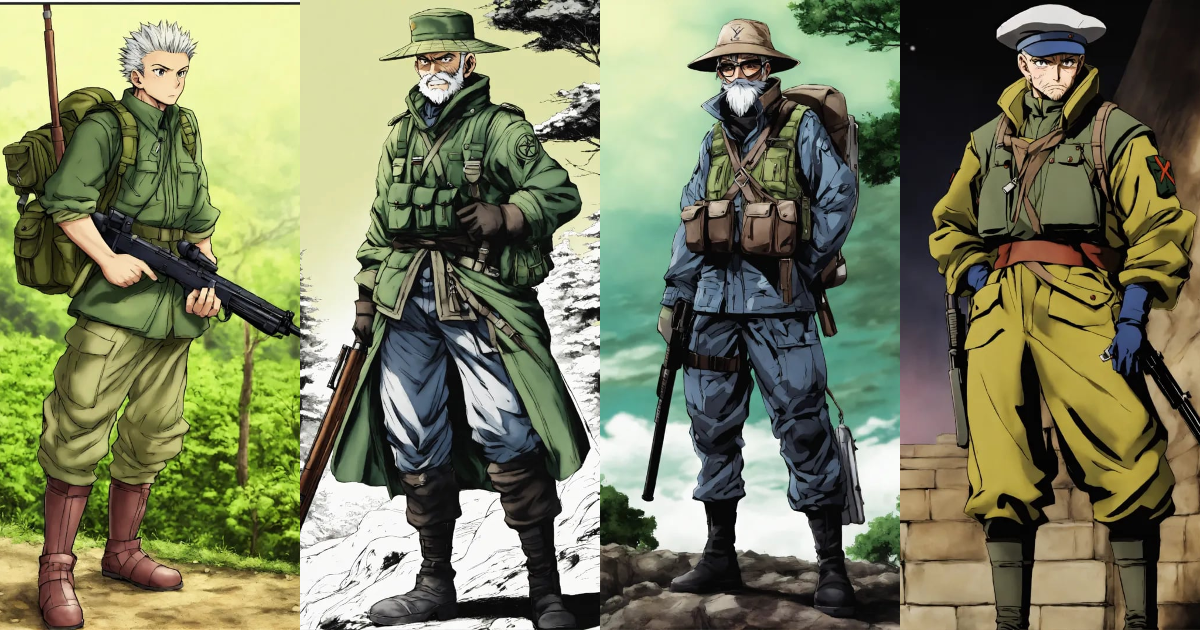 Lexica - Old manga soldier guerilla in hunter x Hunter style