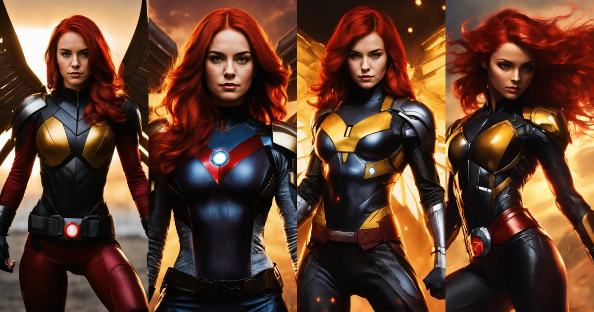 Lexica - Fitness model female X-Men Shadowcat with red hair wearing ...