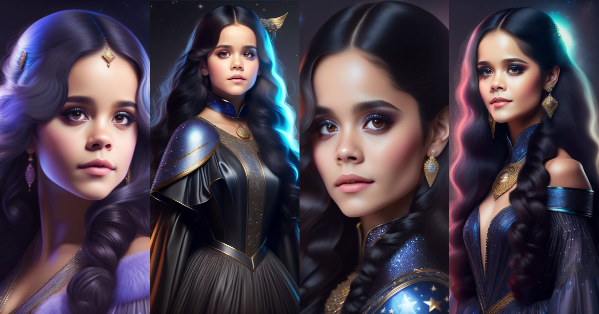 Lexica - Jenna Ortega playing Nix, goddess of the night from Greek ...