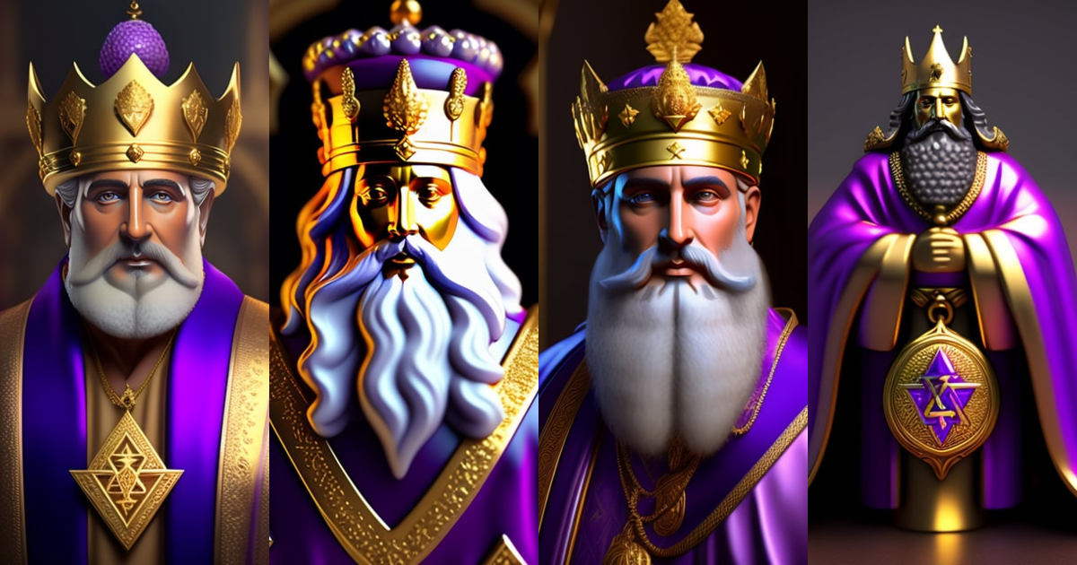 Lexica - Jewish ancient King, wearing a purple robe and a golden crown ...