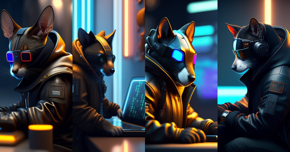 Lexica - 3d rendered jetpack cyberpunk hacker rat inside the matrix ...