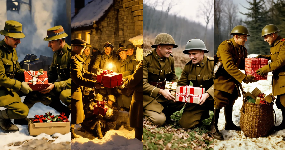 Lexica - Ww1 soldiers giving gifts to the enemy during a christmas ...