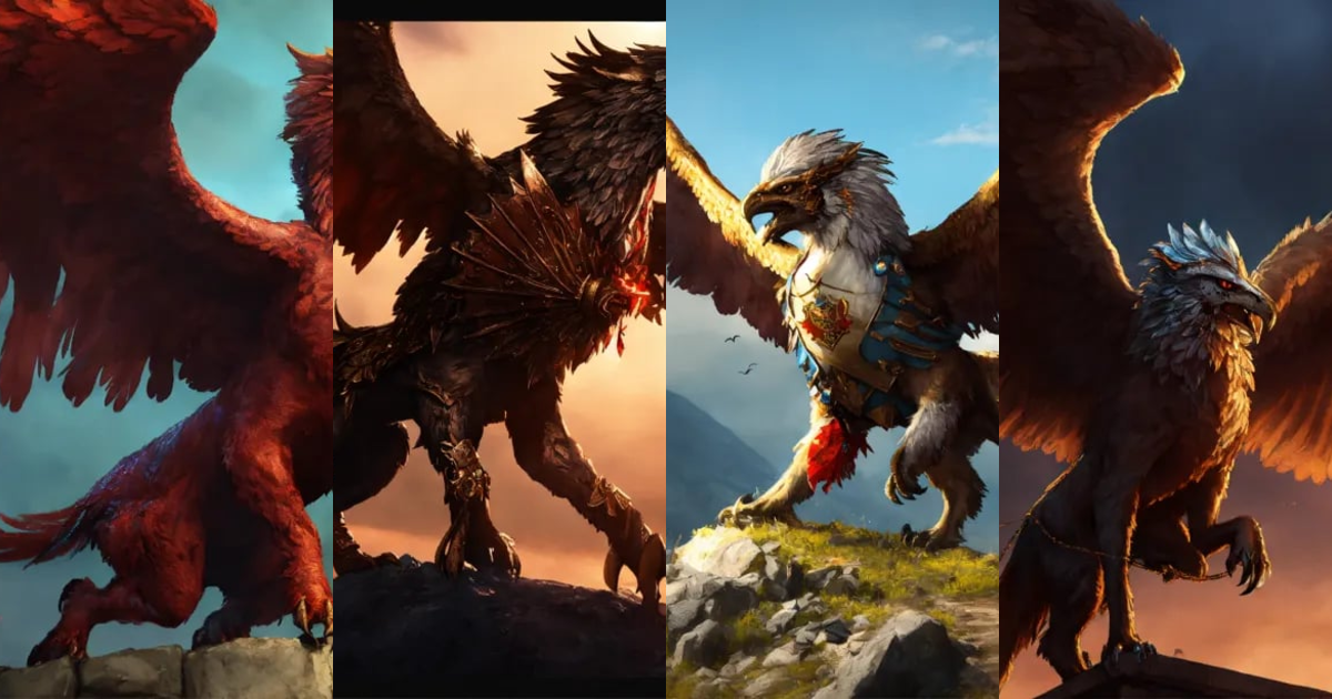 Lexica - An majestic undead griffin carrying a banner