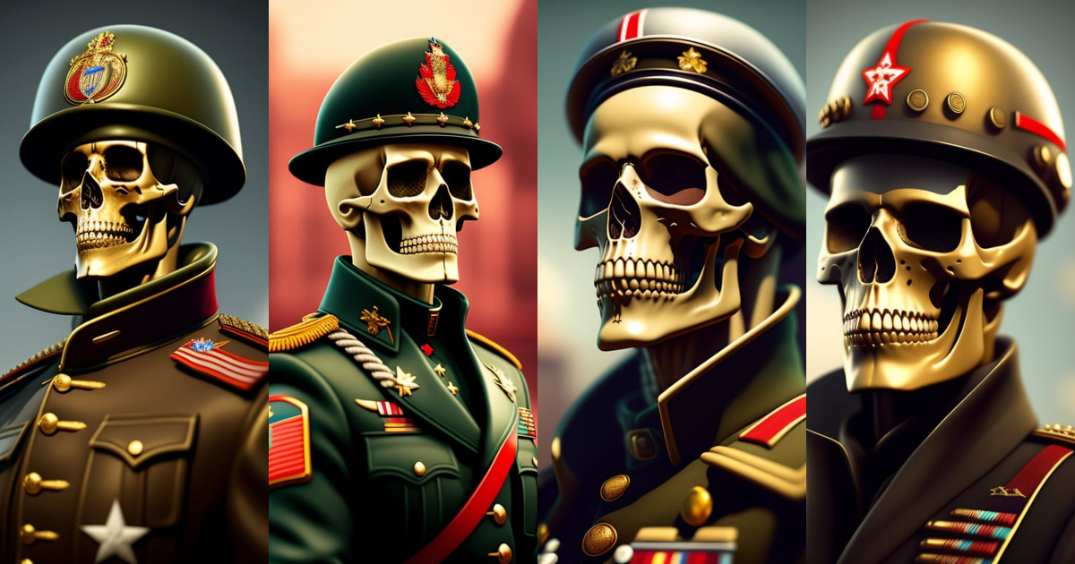 Lexica - Portrait of a World War 2 soldier skeleton, detailed, trending ...