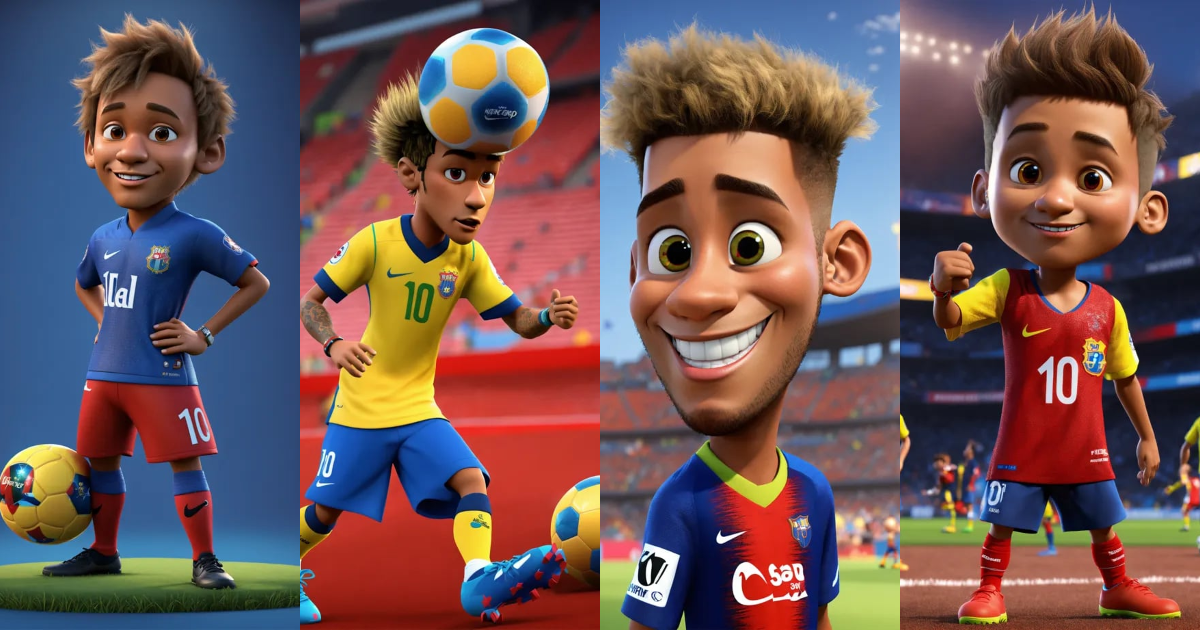 Lexica - Neymar 3d character cartoon disney pixar render